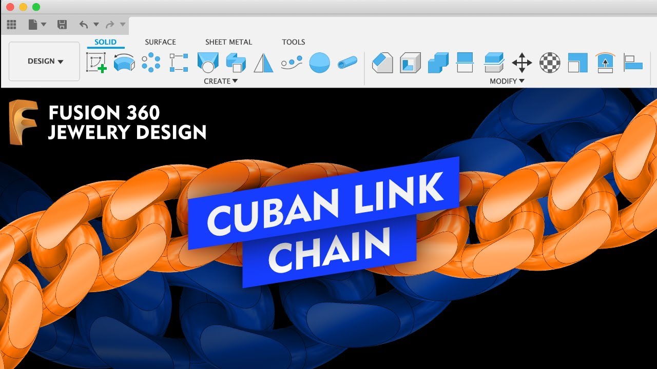 MAKING A CUBAN LINK CHAIN // Fusion 360 — Jewelry design - YouTube