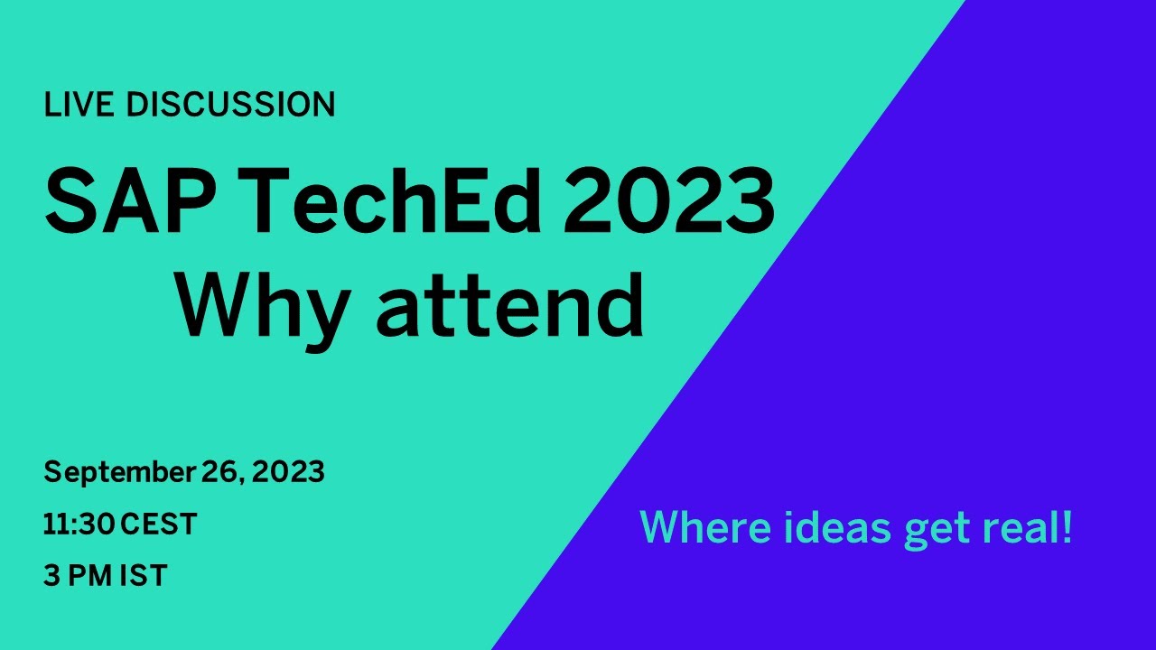 SAP TechEd 2023 - Why attend - YouTube