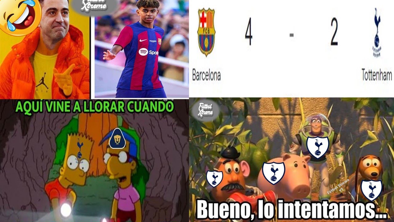 MEMES FC BARCELONA 4 TOTTENHAM 2 TROFEO JOAN GAMPER 2023 - YouTube