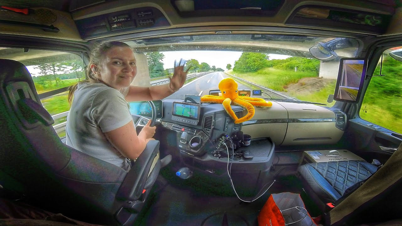 ASMR Girl Truck Driver /// Driving in Germany /// Mercedes Actros L1953 ...