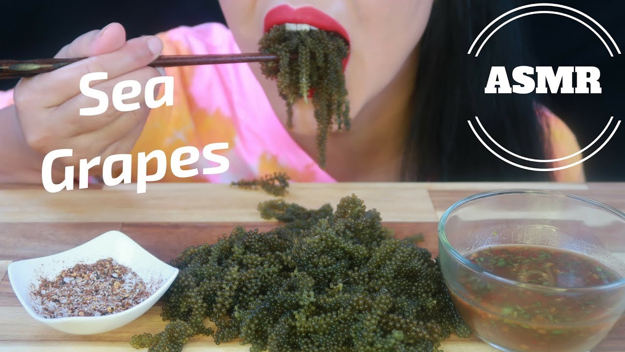 ASMR - Sea Grapes Crunchy Satisfying Eating Sounds (No Talking) - YouTube