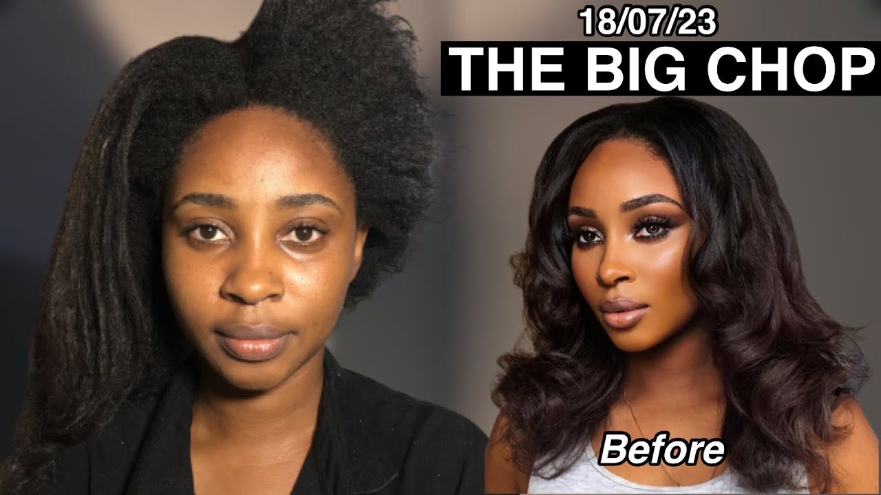 Big Chop on waist length relaxed hair after transitioning for 8 months ...