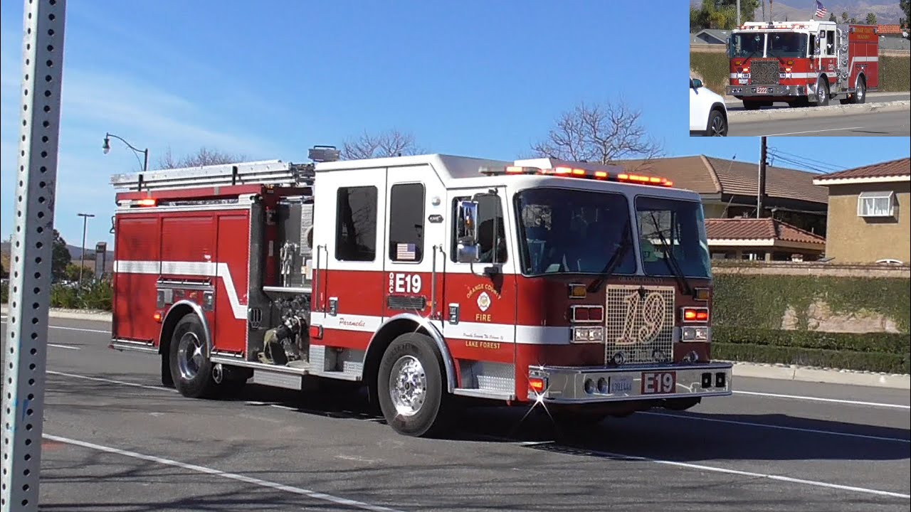OCFA Engine 19 & Engine 222 Responding - YouTube