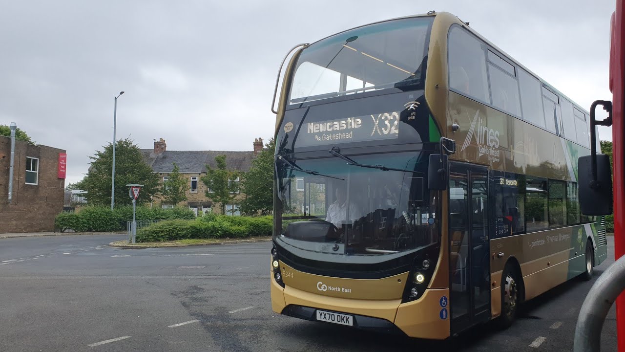 6344/YX70 OKK Go North East Adl enviro 400 mmc on the X32 - YouTube