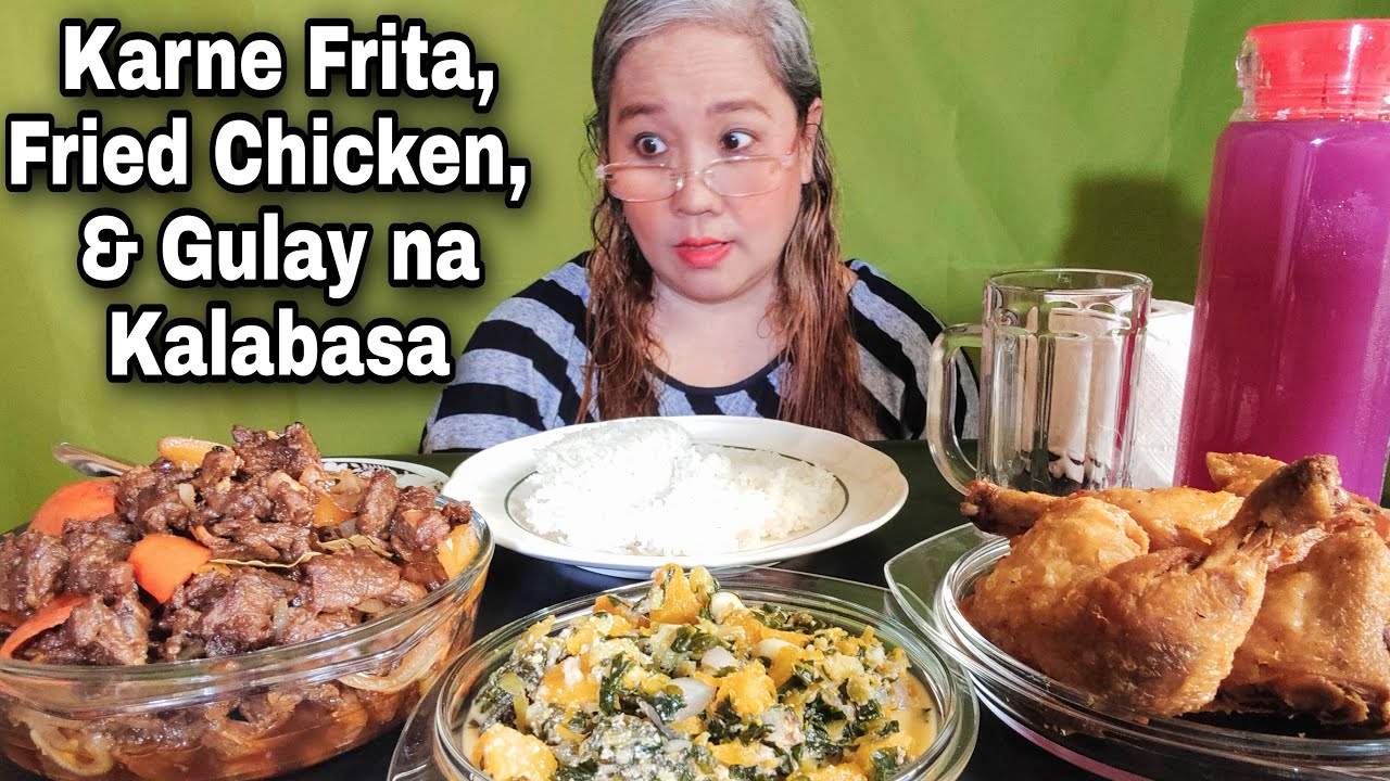 Karne Frita, Fried Chicken, & Gulay na Kalabasa - YouTube