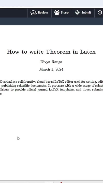 How to write Theorem in Latex Overleaf #latex #new #theorem # ...