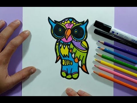 Como dibujar un buho paso a paso 5 | How to draw a owl 5 - YouTube