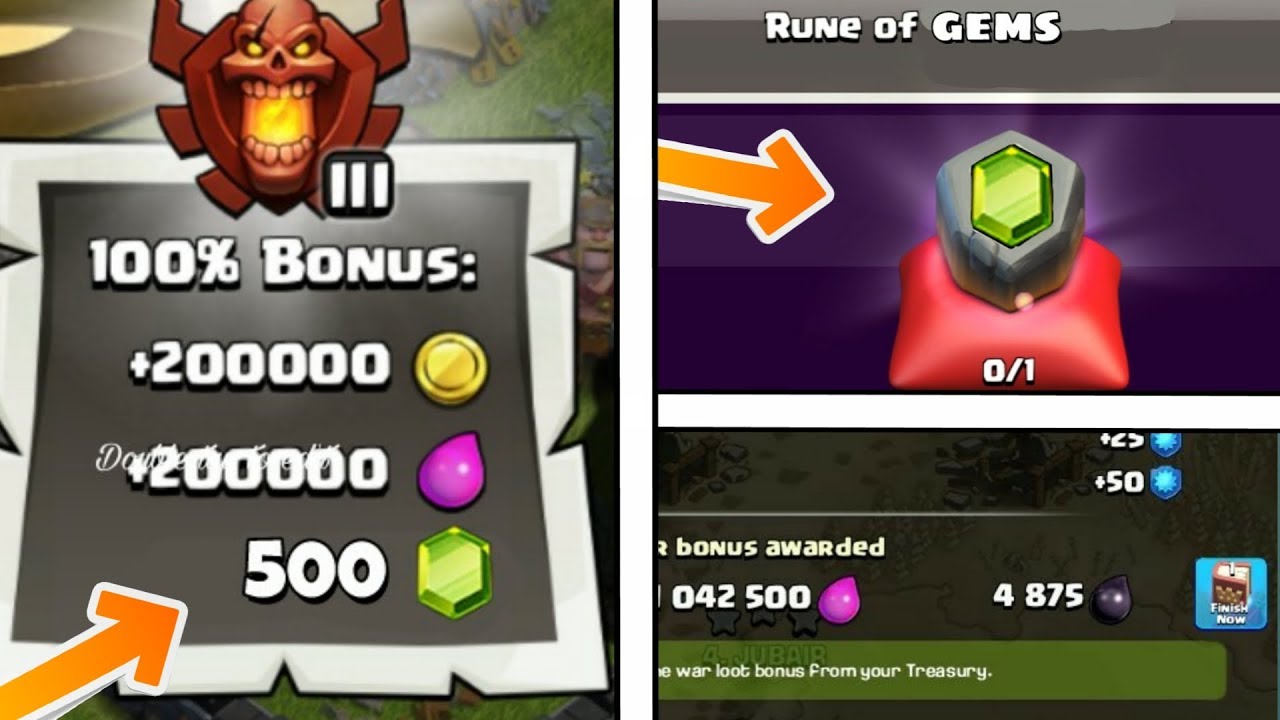 RUNE OF GEMS | GEMS IN LOOT BONUS | BOOK IN WAR LOOT | THINGS THAT ...