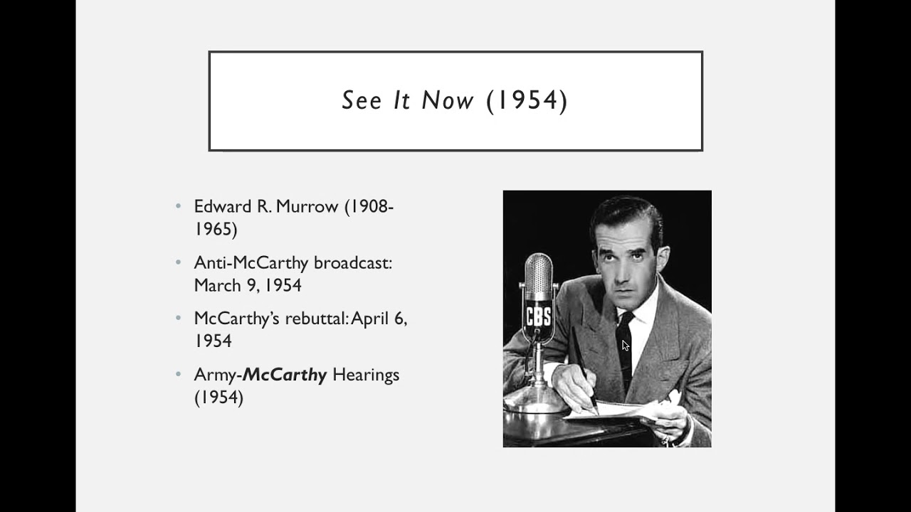 Joseph McCarthy vs. Edward Murrow - YouTube