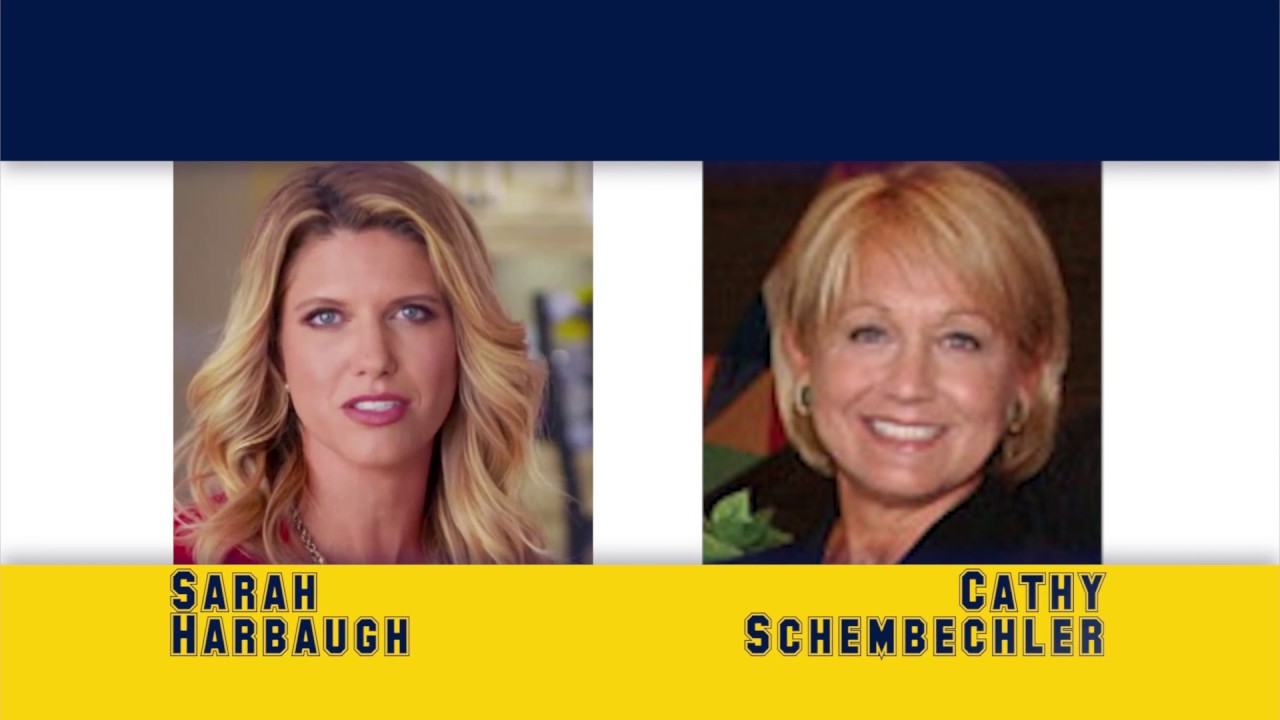Sarah Harbaugh and Cathy Schembechler on Ron Weiser - YouTube
