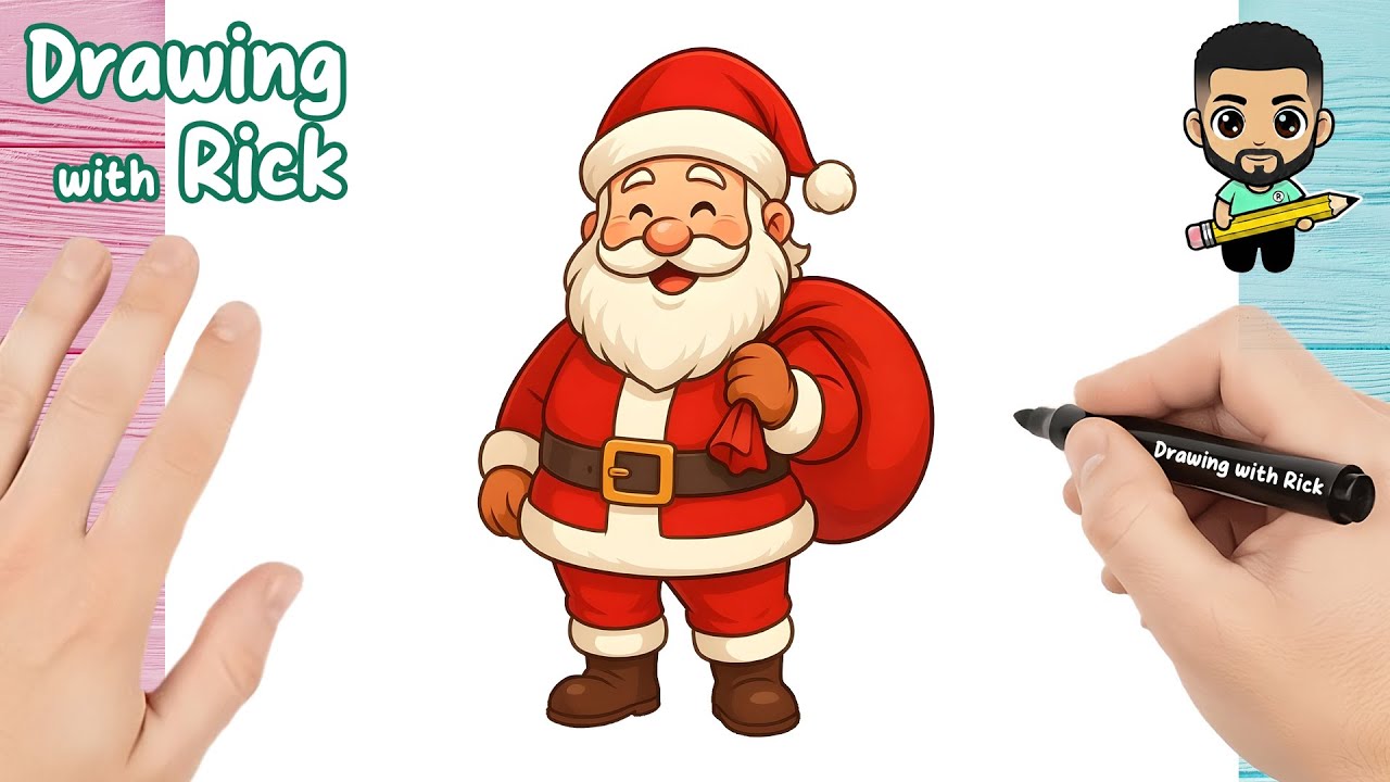How to Draw SANTA CLAUS step by step 🎅🎁 | Christmas Special - YouTube