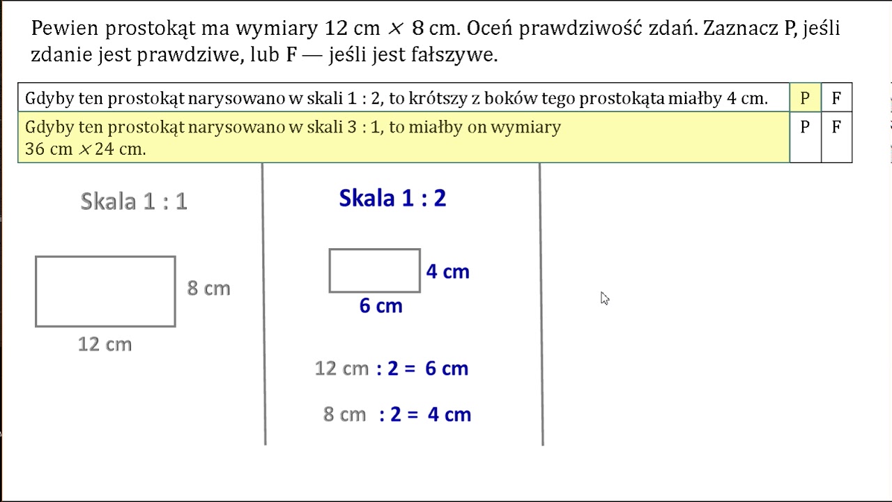Gdyby Prostok t Narysowano W Skali 1 2 Skala 1 2 3 1 YouTube