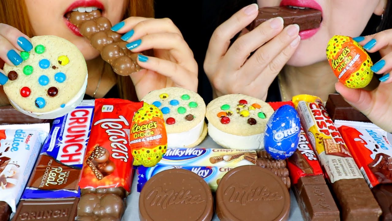 Asmr Chocolate Bars Mandms Ice Cream Maltesers Oreo Eggs Milka