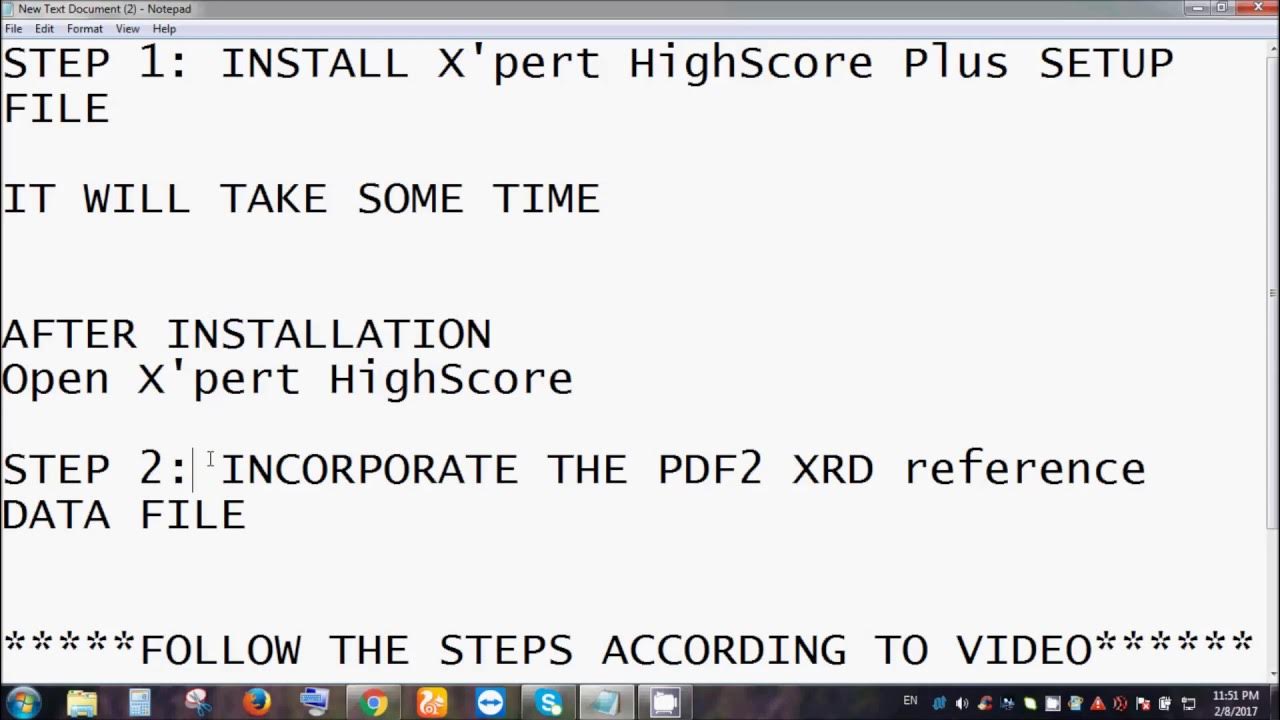 How to setup reference patterns DATA FILE in X'pert HighScore - YouTube