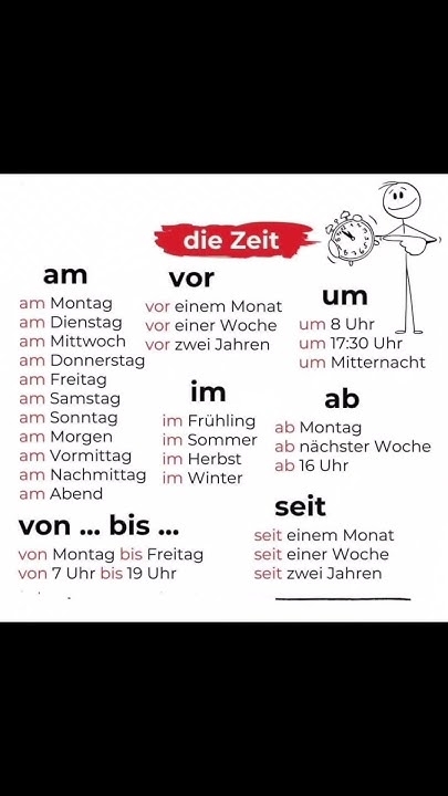 Master German Time Prepositions: am, vor, im, ab, von, bis | Easy ...