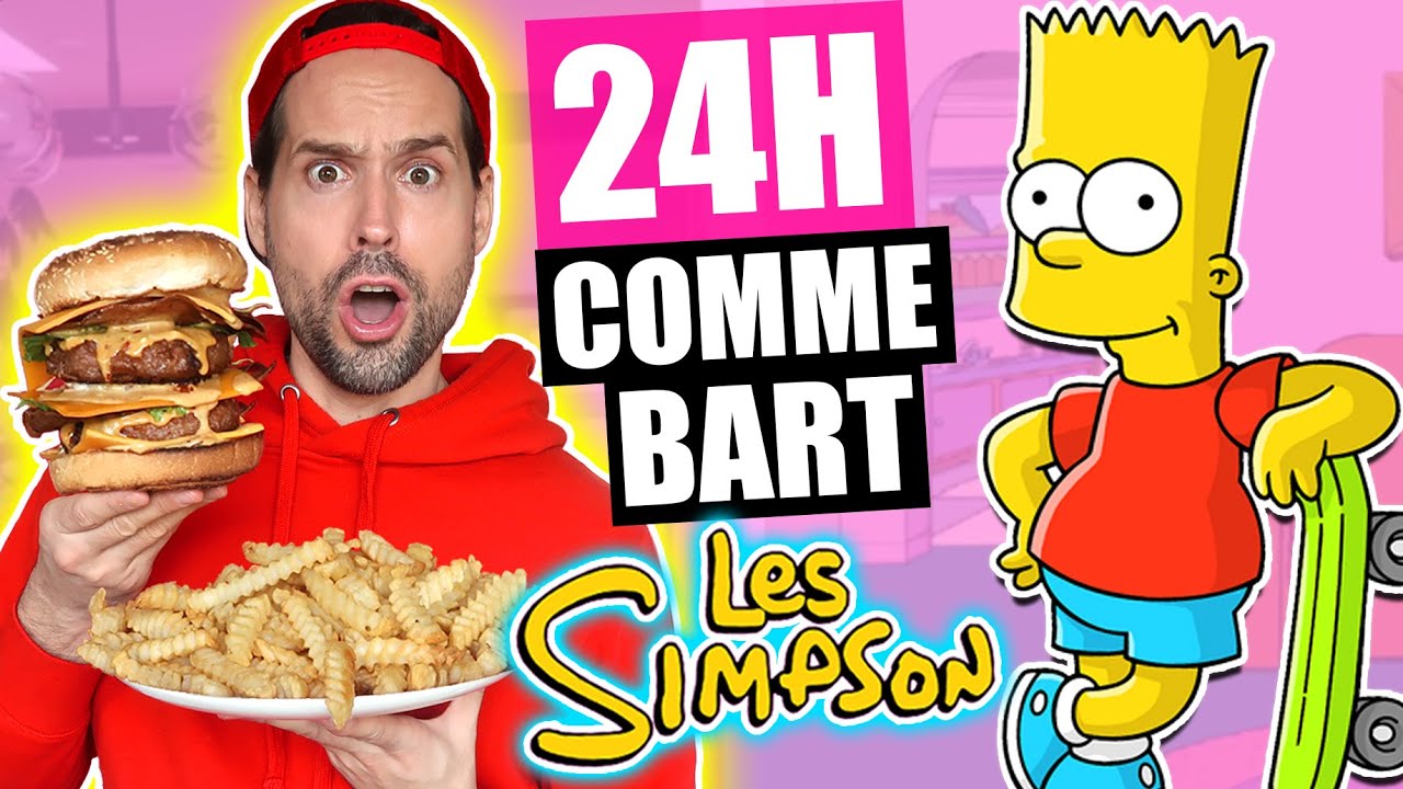 JE MANGE COMME BART SIMPSON PENDANT 24H (Les Simpson) - HUBY - YouTube