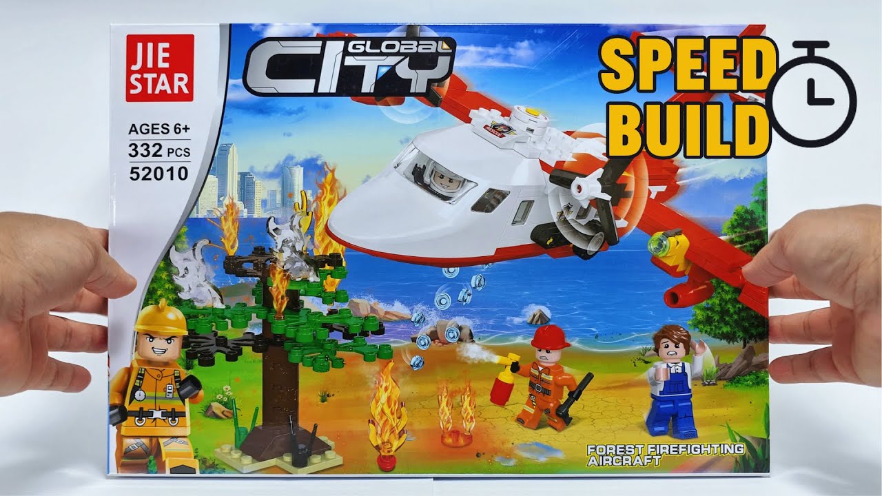 EPIC LEGO-Style Firefighting Aircraft Build! (Jie Star 52010) - YouTube