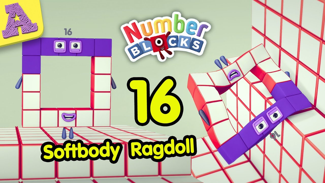 Numberblocks Sneezed 16 Softbody Plunges like Jelly! [Soothing] - YouTube