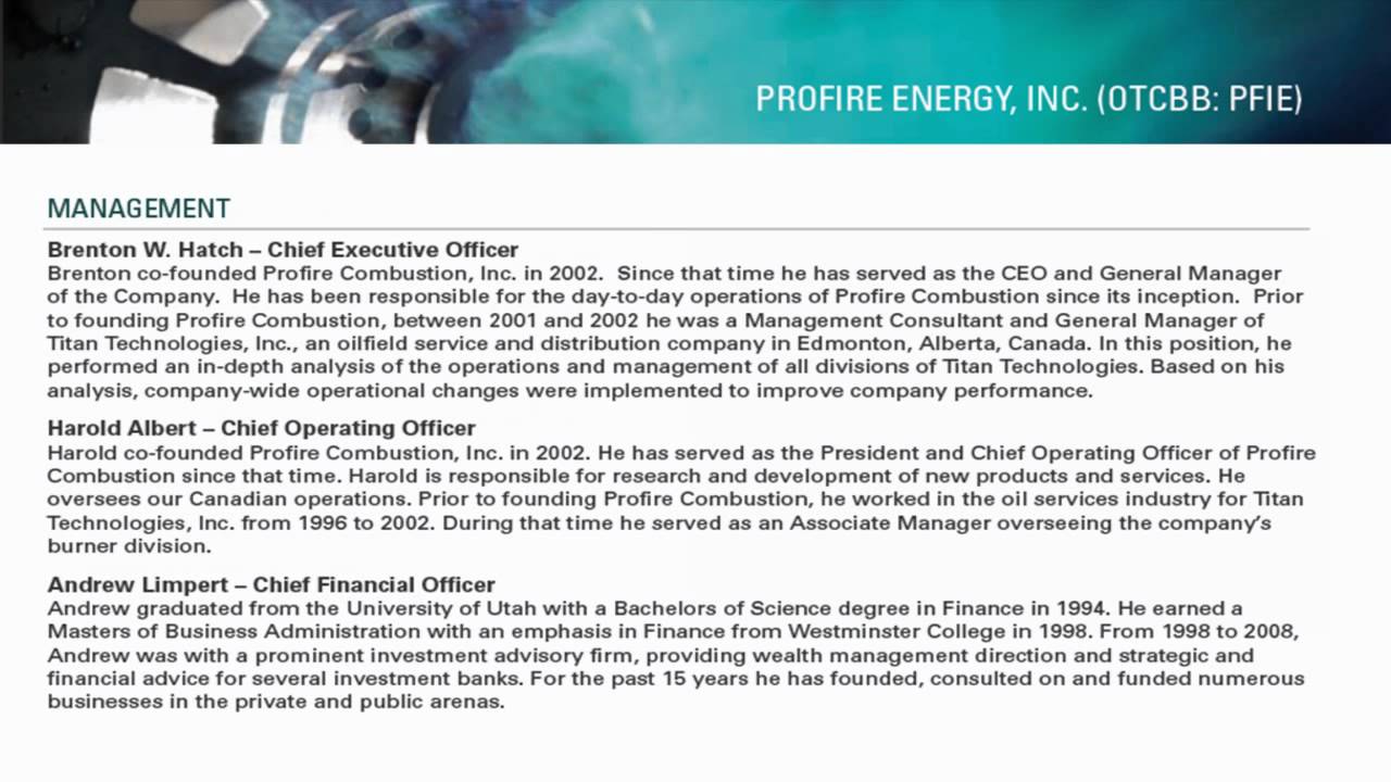 Profire Energy Fact Sheet - YouTube