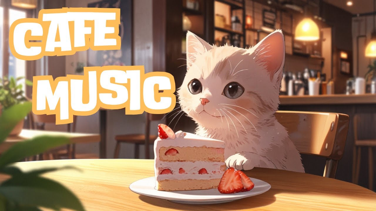 Cafe Music 🎶 Strawberry Cake 🍓🍰 1 Hour Cafe Song 🌸 Cute & Relaxing 🎵 ...