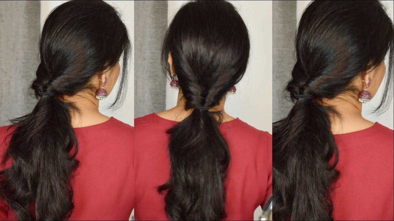 1 minute Low Flip PONYTAIL | Ponytail Hairstyle | Low Ponytail for Work ...