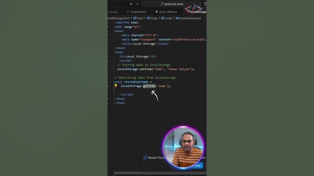 ๐๏ธ Localstorage Interview Javascript Question ๐ Codewithkg Coding Programminglanguage Youtube