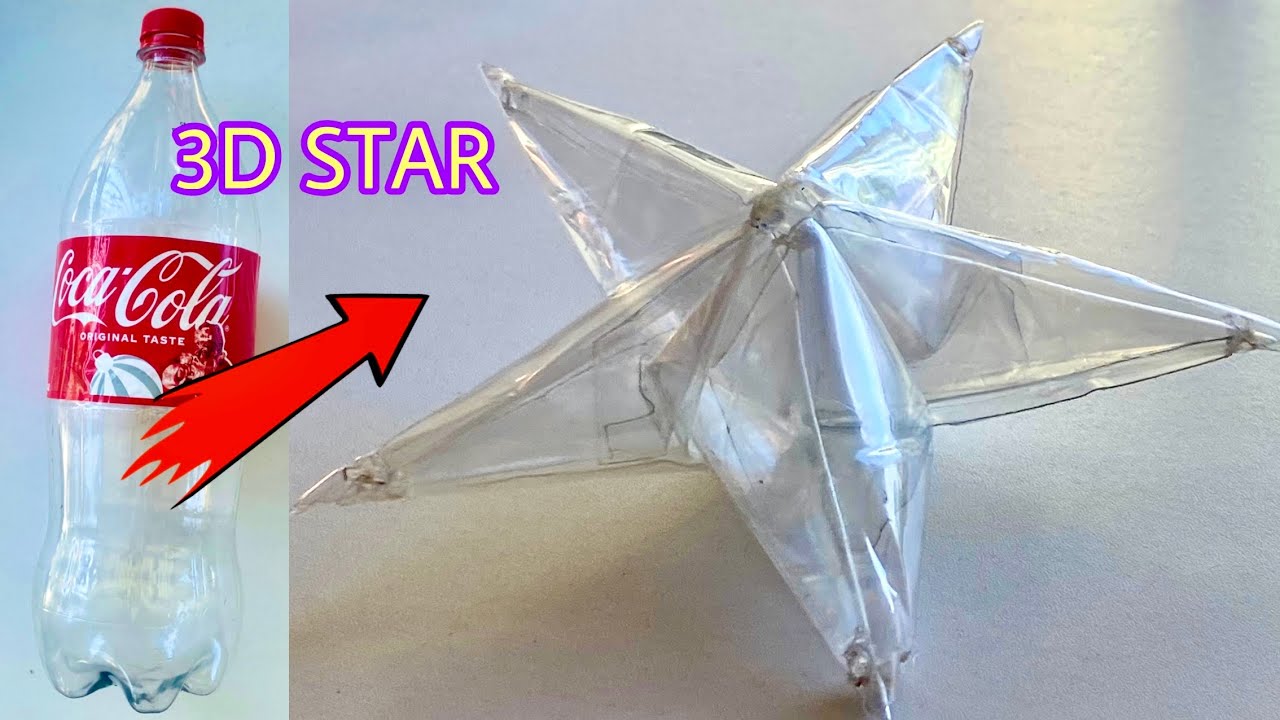 How to Make 3D Star with Plastic Bottle for Christmas Decoration | Star ...