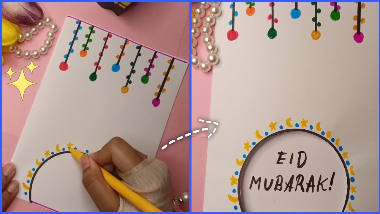 Eid Mubarak greeting card • Eid Mubarak making ideas easy • Eid card ...