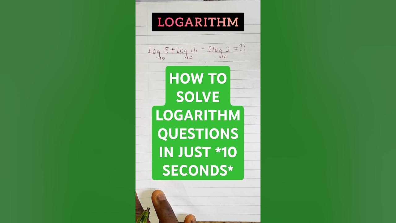 How To Solve Logarithm Questions Howtosolve Logarithm