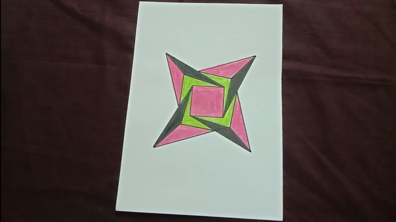 very easy 3D Star drawing tutorial - YouTube
