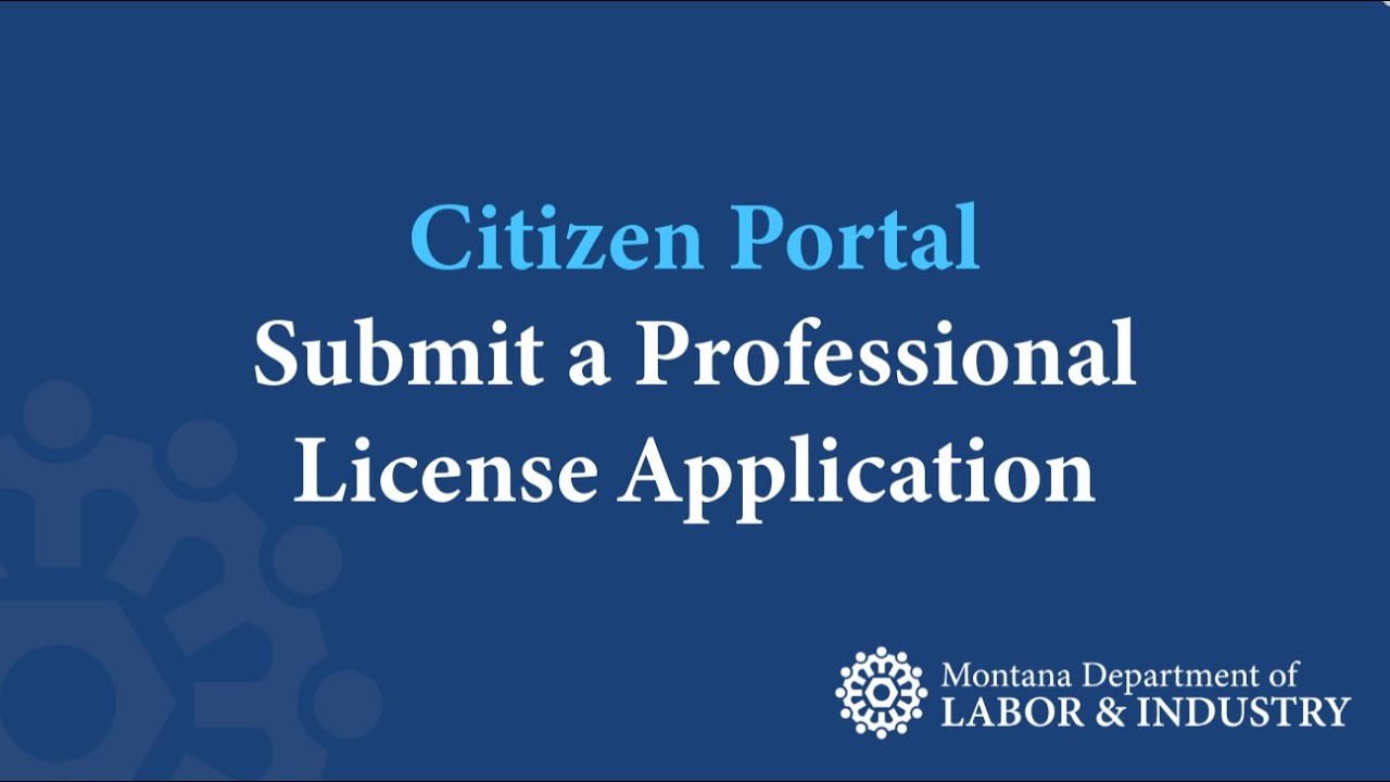 Citizen Portal - Submit a Professional License Application - YouTube