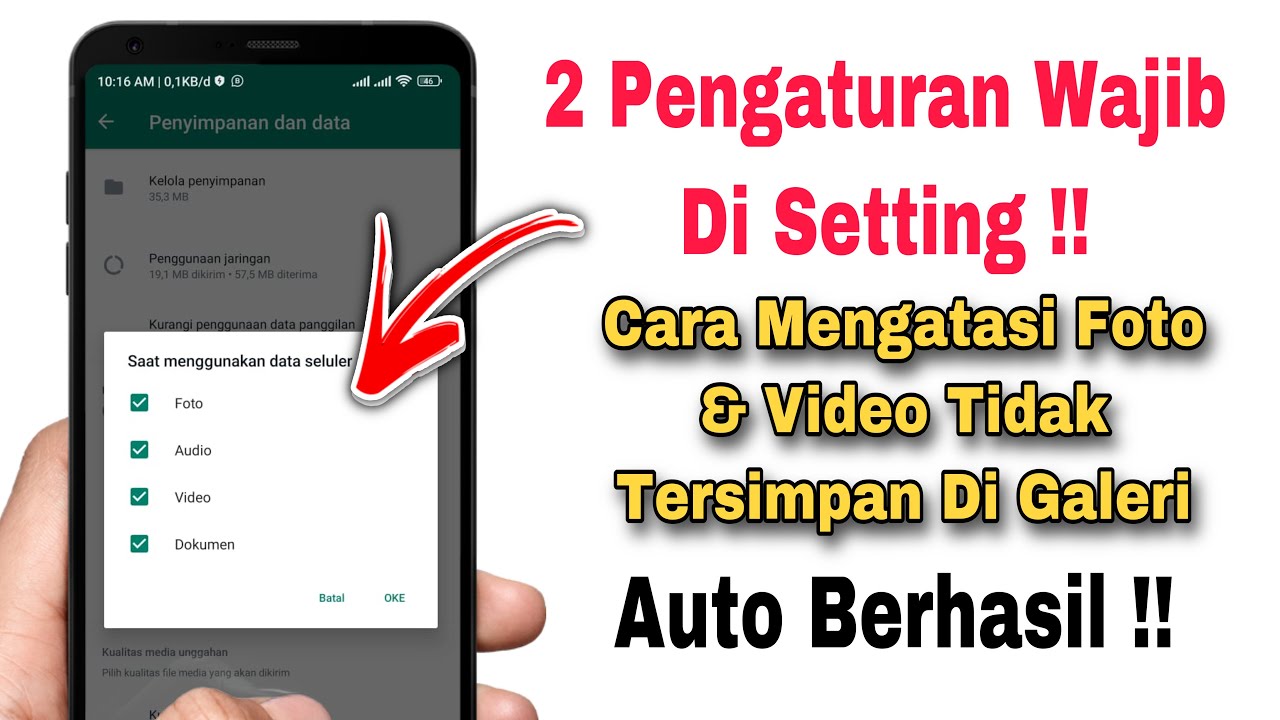 Cara Agar Foto Dan Video WhatsApp Tersimpan Di Galeri Otomatis - YouTube