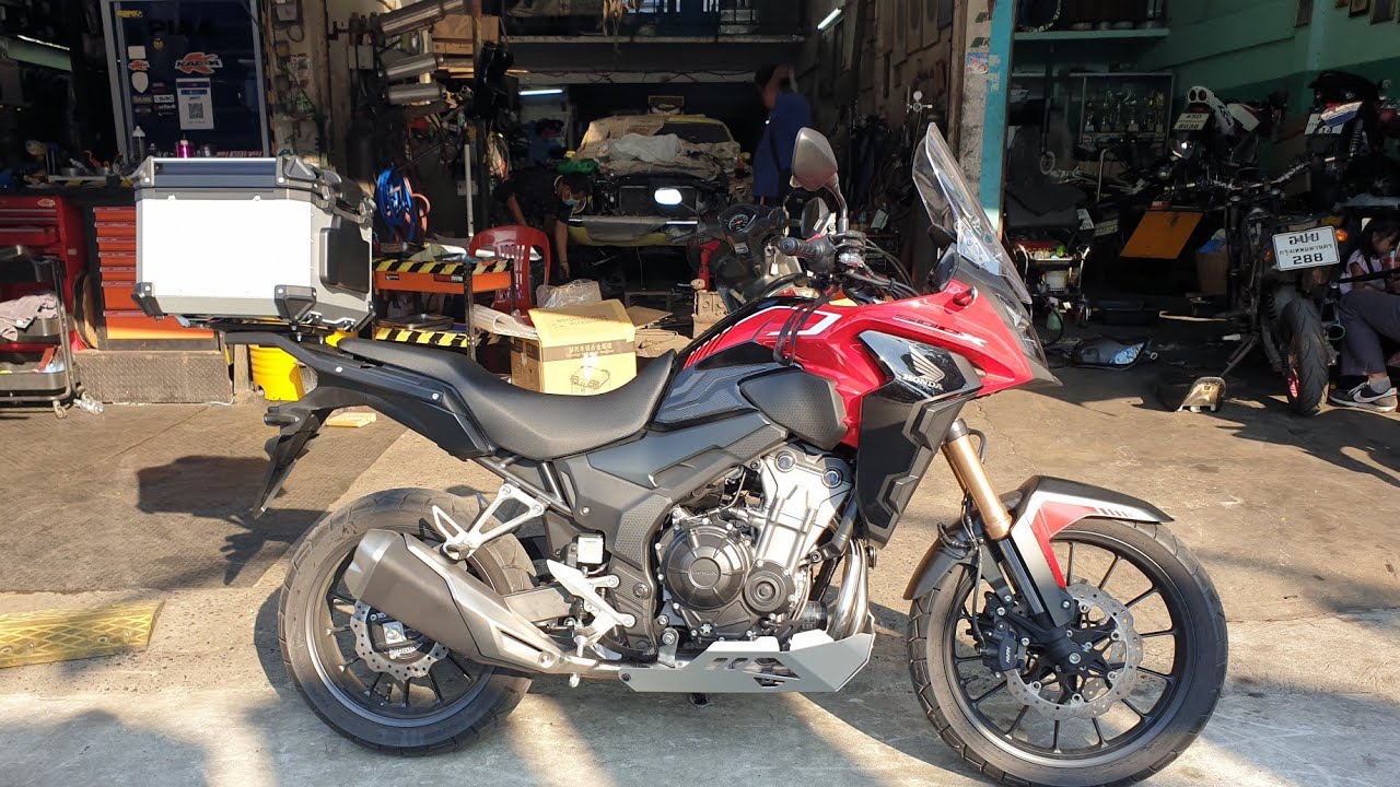 Review CB500X 2023 with Aluminium top case PANTHER P55LS + Heavy duty ...
