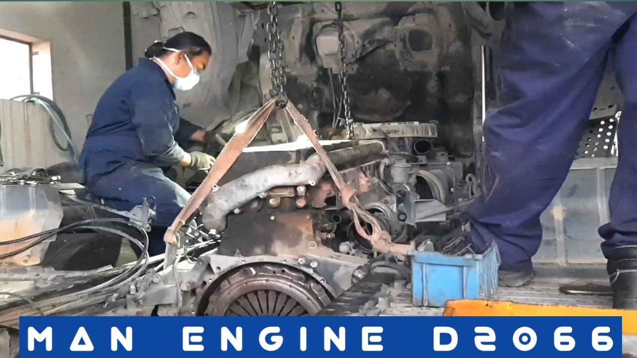 MAN D2066 engine replaced. A busy tired day. - YouTube