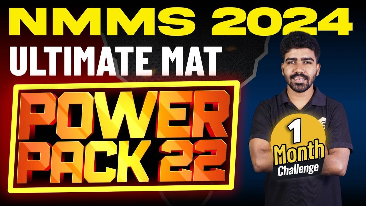 Class 8 NMMS 2024 | Ultimate MAT Live Part 1 | One Month Challenge ...