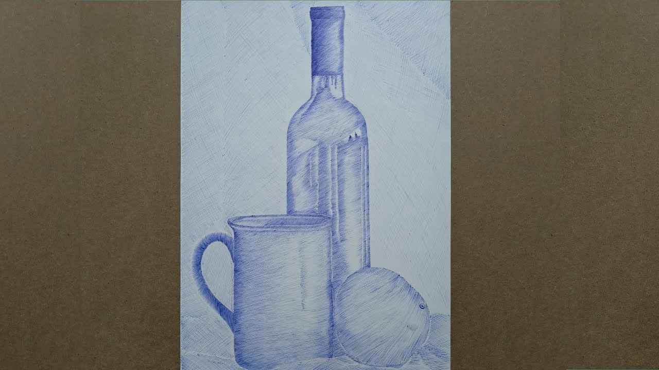 Still Life Drawing (Part-2) | Hatching Technique | Ball Pen | Step By ...