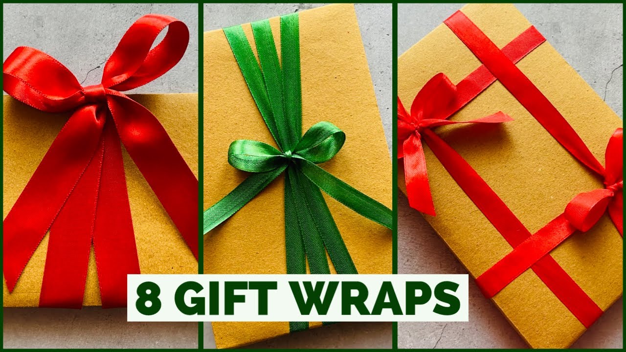 8 Amazing Ways to Wrap a Ribbon on a Gift Box | Creative Gift Wraps # ...
