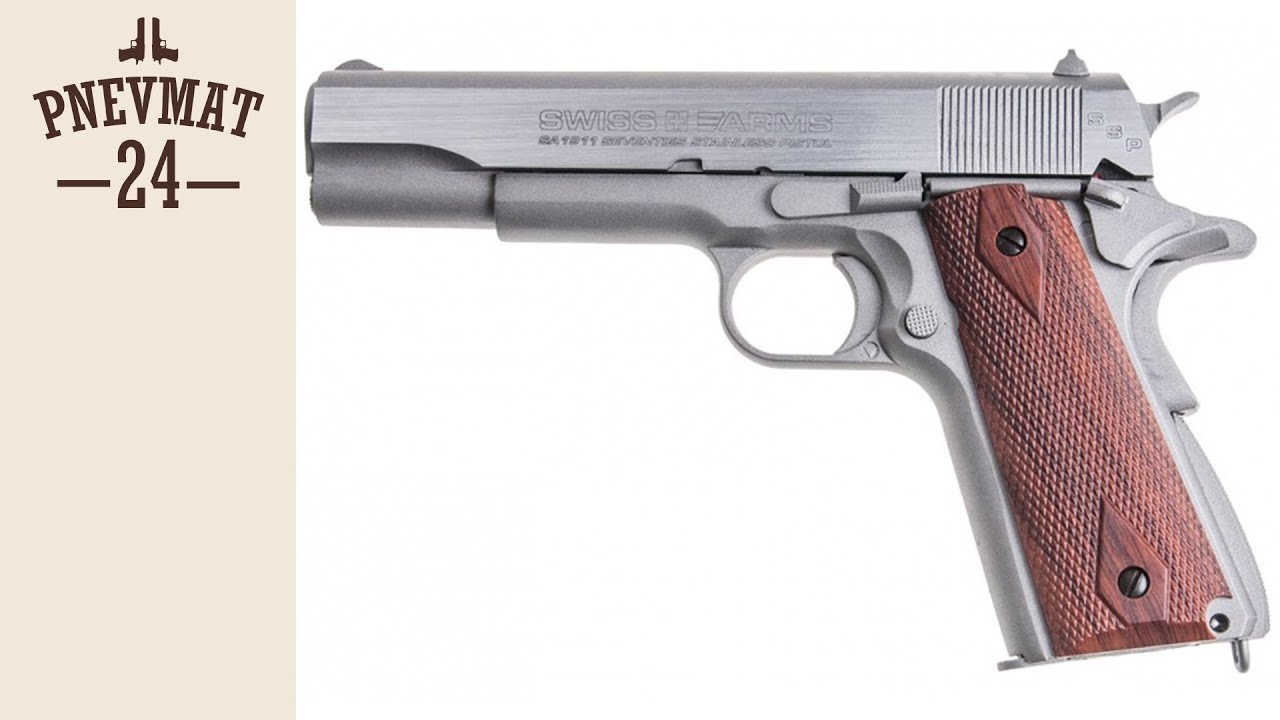 Пневматический пистолет Swiss Arms SA1911 SSP Seventies Stainless ...