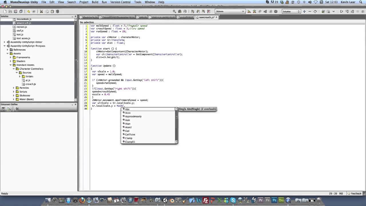 Unity 3d 11 How To Move And Crouchsprint Part 2 Youtube