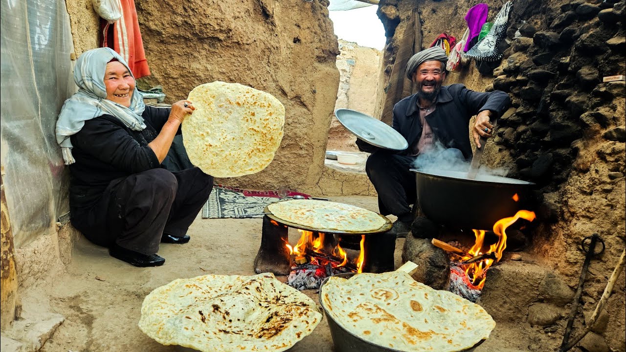 Old Lover Cooking Nan Sangak Recipe | Village Life Afghanistan | Living ...