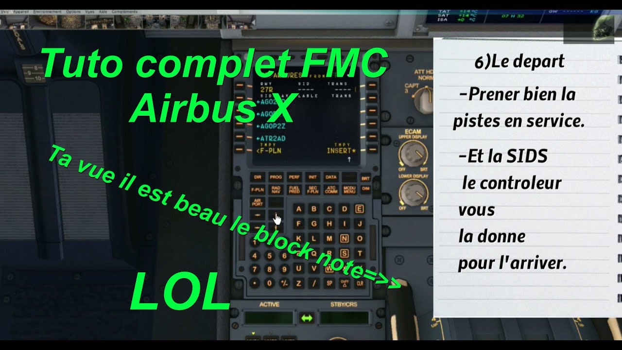 Tuto complet sur le FMC de l'Airbus X extended (FSX) - YouTube