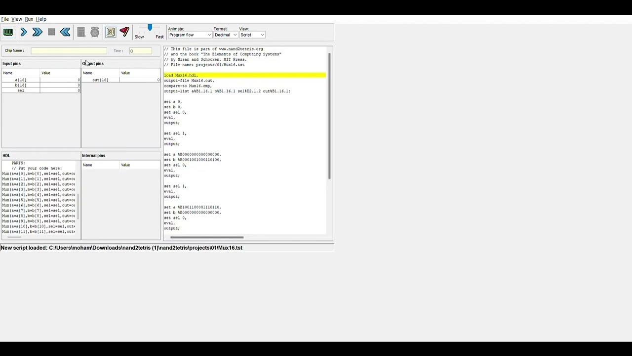 Hardware Simulator 2 5 C Users moham Downloads nand2tetris 1 nand2tetris projects 01 And hdl ...