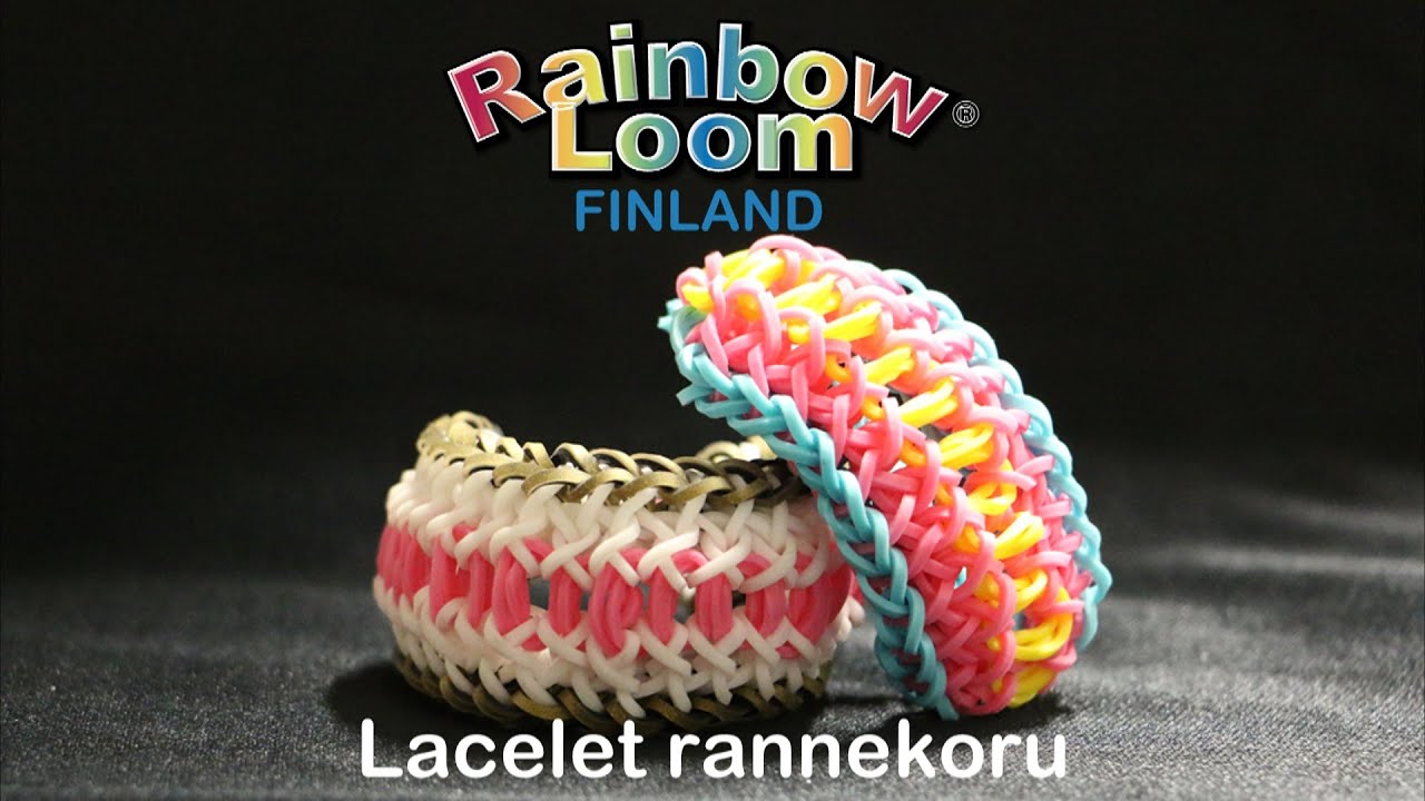 Rainbow Loom bands Lacelet-kuminauhakorun ohje suomeksi - YouTube