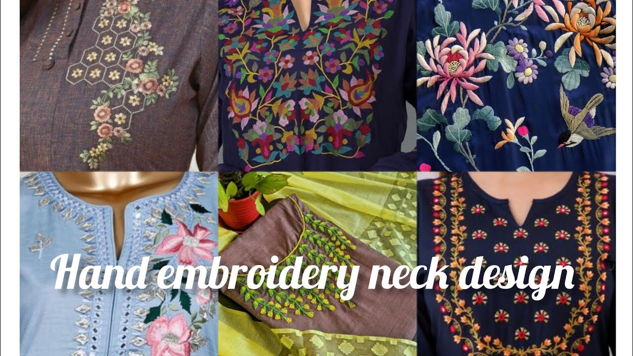 Neck Embroidery Design ideas - YouTube