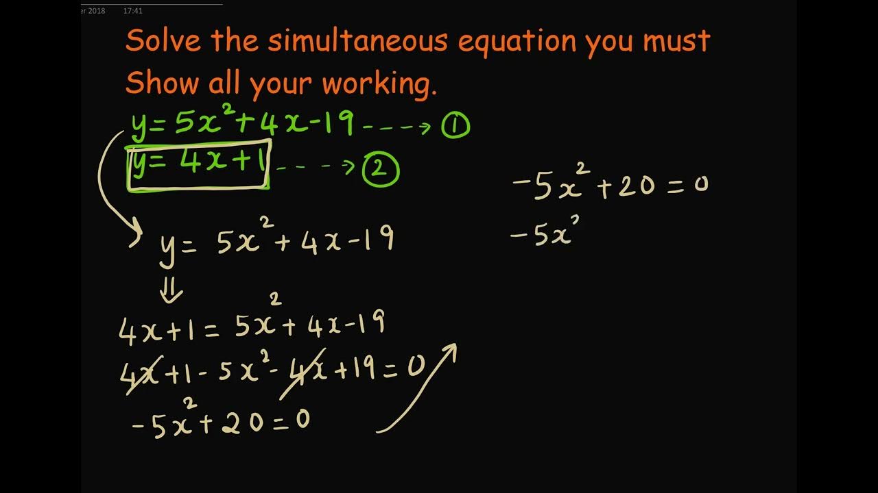 IGCSE Math Simultaneous Equation Substitution method - YouTube
