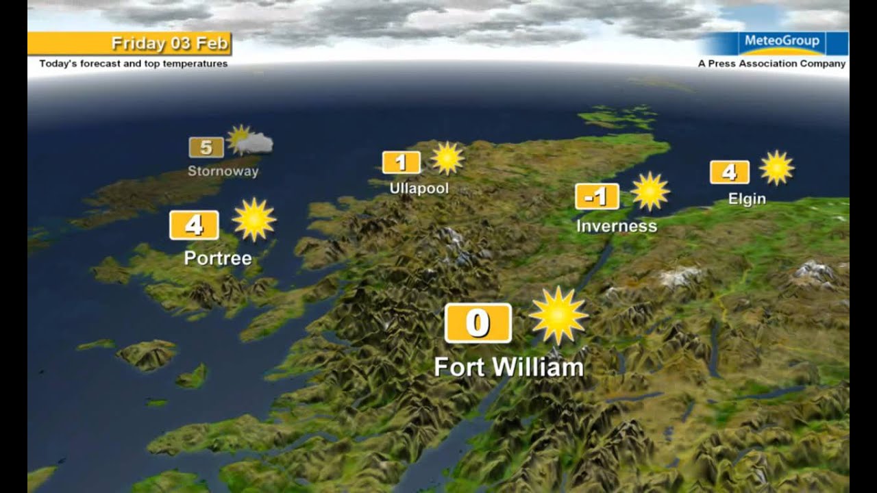 Weather forecast for Fri 3rd Feb 2012 - YouTube