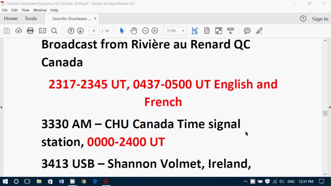 October 2016 Shortwave Radio frequency list Available - YouTube