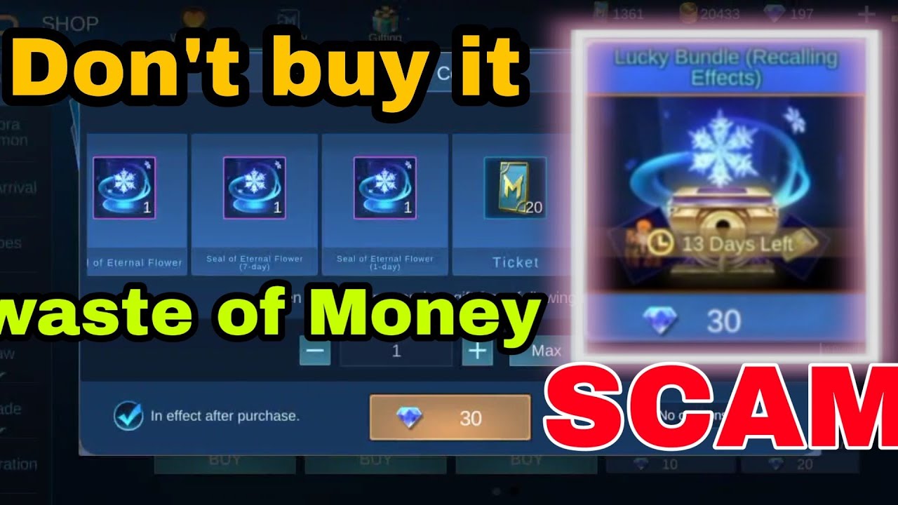 Seal of Eternal Flower | Recall Effect | waste of money | mlbb - YouTube