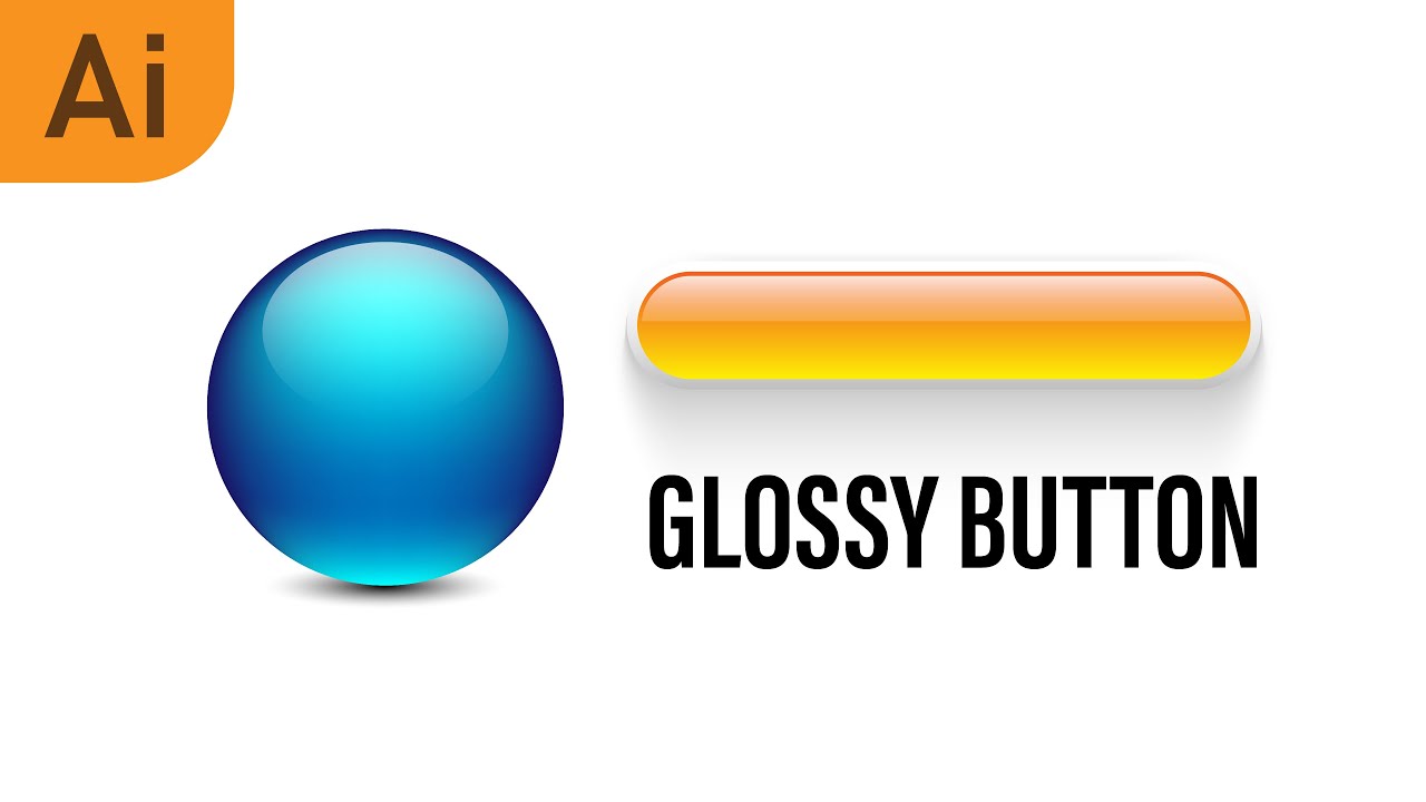 Glossy Button and Shadow | Illustrator Tutorial - YouTube