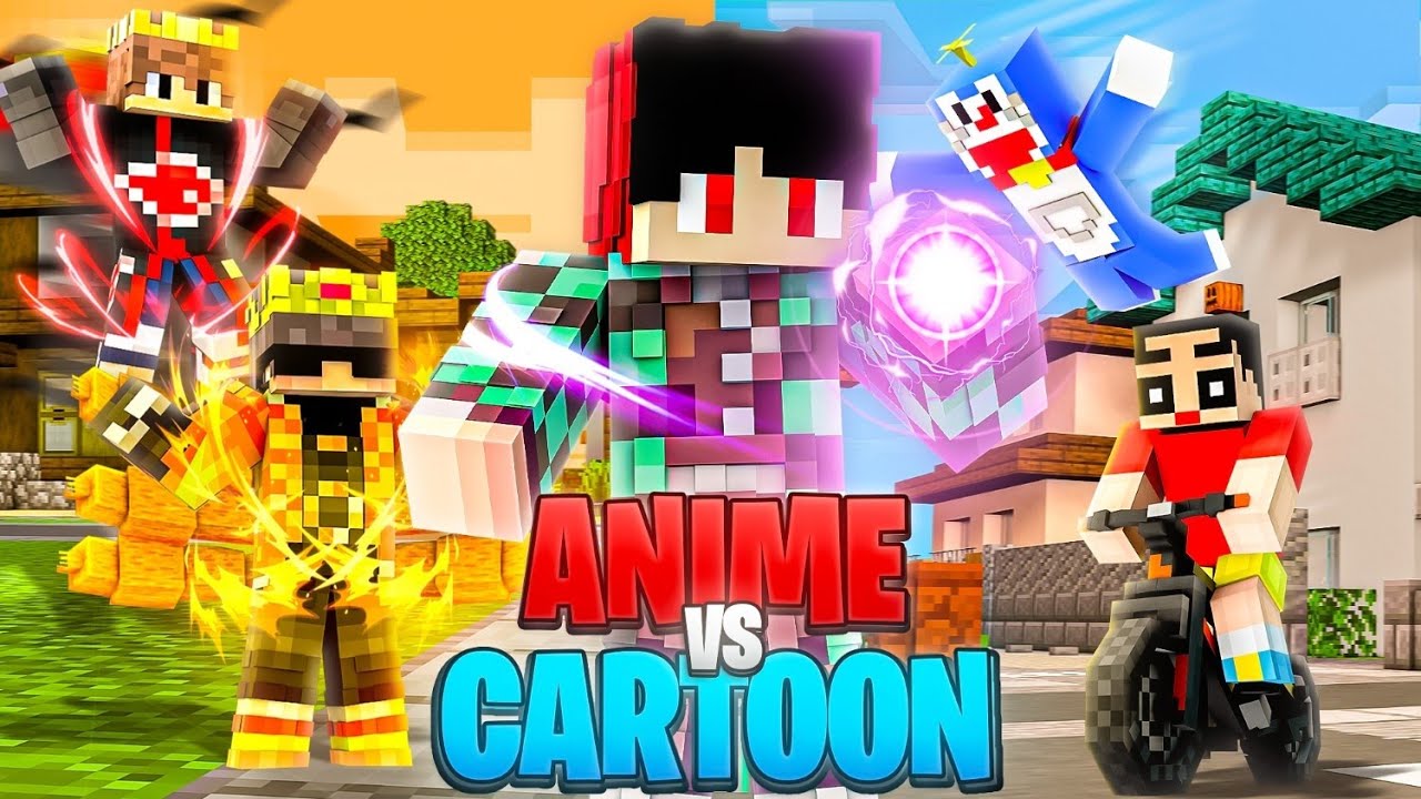 I SECRETLY Joined "ANIME vs CARTOON" Minecraft Server! - YouTube